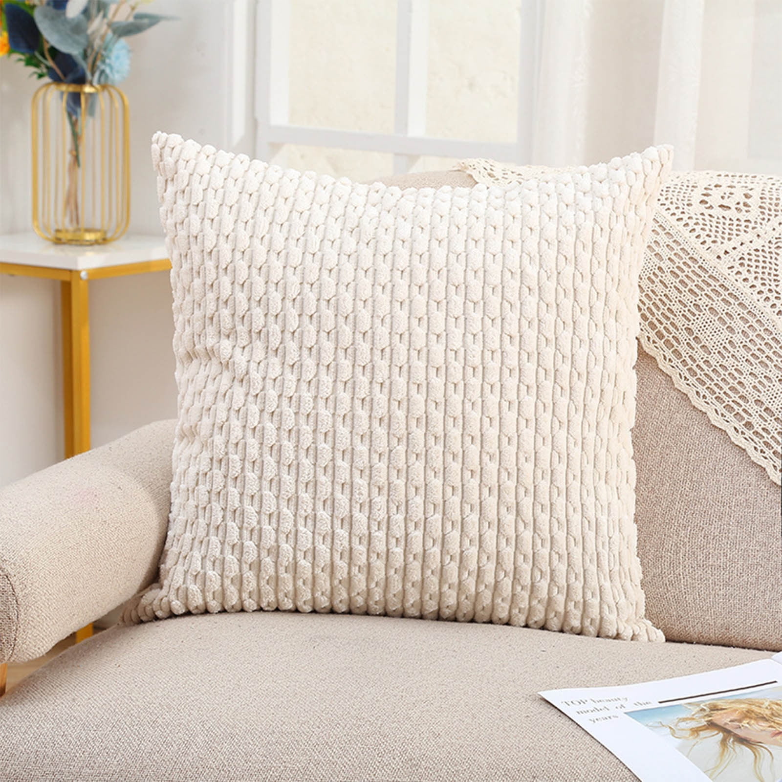 Click here for Meitianfacai 1pc Corduroy Solid Color Pillow Pillo... prices