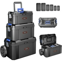 3 IN 1 Rolling Tool Box With Wheels,Stackable Modular Tool Storage ...