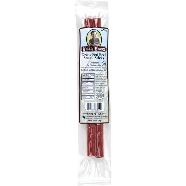 Nick's Sticks 100% palitos de carne de res alimentada con pasto (25x1.7 ...