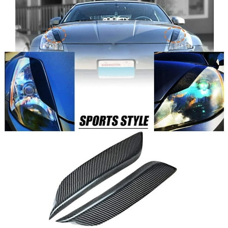 Headlight Eyelids Covers Carbon Fiber Black Left + Right Compatible ...