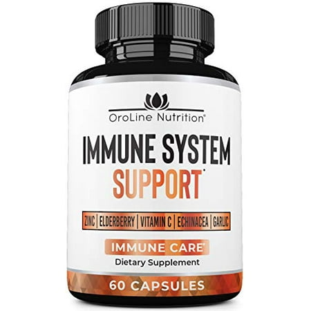 OroLine Immune Support Vitamins - Garlic, Vitamin C and Zinc, Elderberry, Echinacea | Immune ...