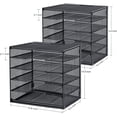 2 Pack Paper Letter Tray, Mesh Desk File Organizer with 5 Tier Shelf ...