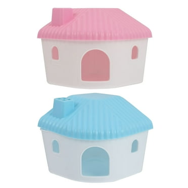 YLSHRF 1Pc Natural Wooden Hamster House Flat Top Cabin Rat Hut Mouse ...