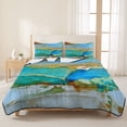 Abstract Watercolor Art 3 Pieces Quilt Set,1 Quilt with 2 Shams,Vintage ...