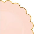 Elegant Disposable 50-Pack Pink and Gold Plastic Plates, 9 Inch Scallop ...