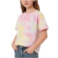 Ashyfjp Kids T-Shirts Casual Multi Tone Tie Dye Short Sleeve Crew Neck ...