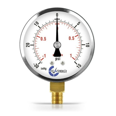 2.5" Liquid Filled Compound Vacuum Gauge +30 Hg/+30 Psi Stainless Case Back Mnt - Walmart.com