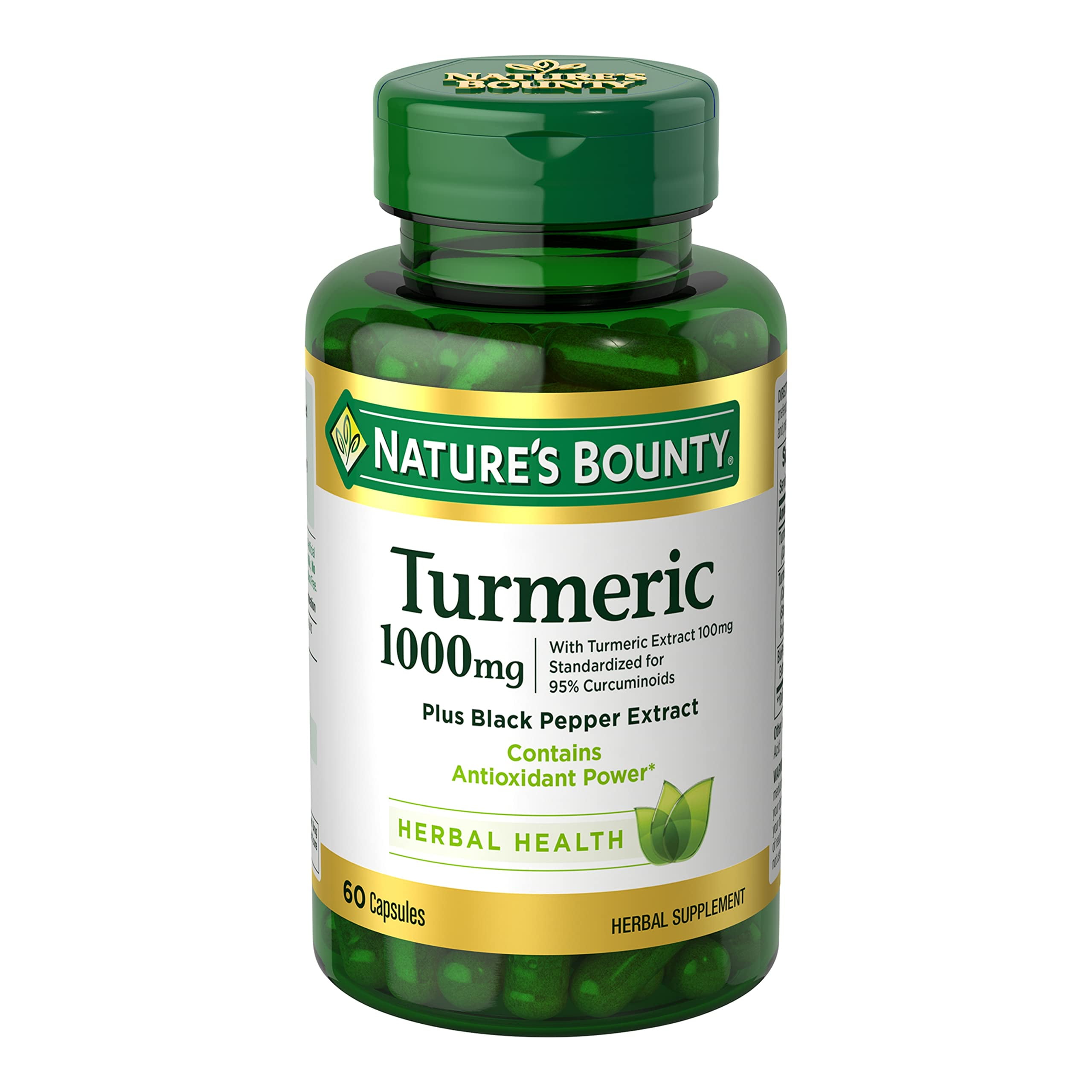 Suplemento Nature's Bounty Turmeric 1000 mg 60 cápsulas | Walmart en línea