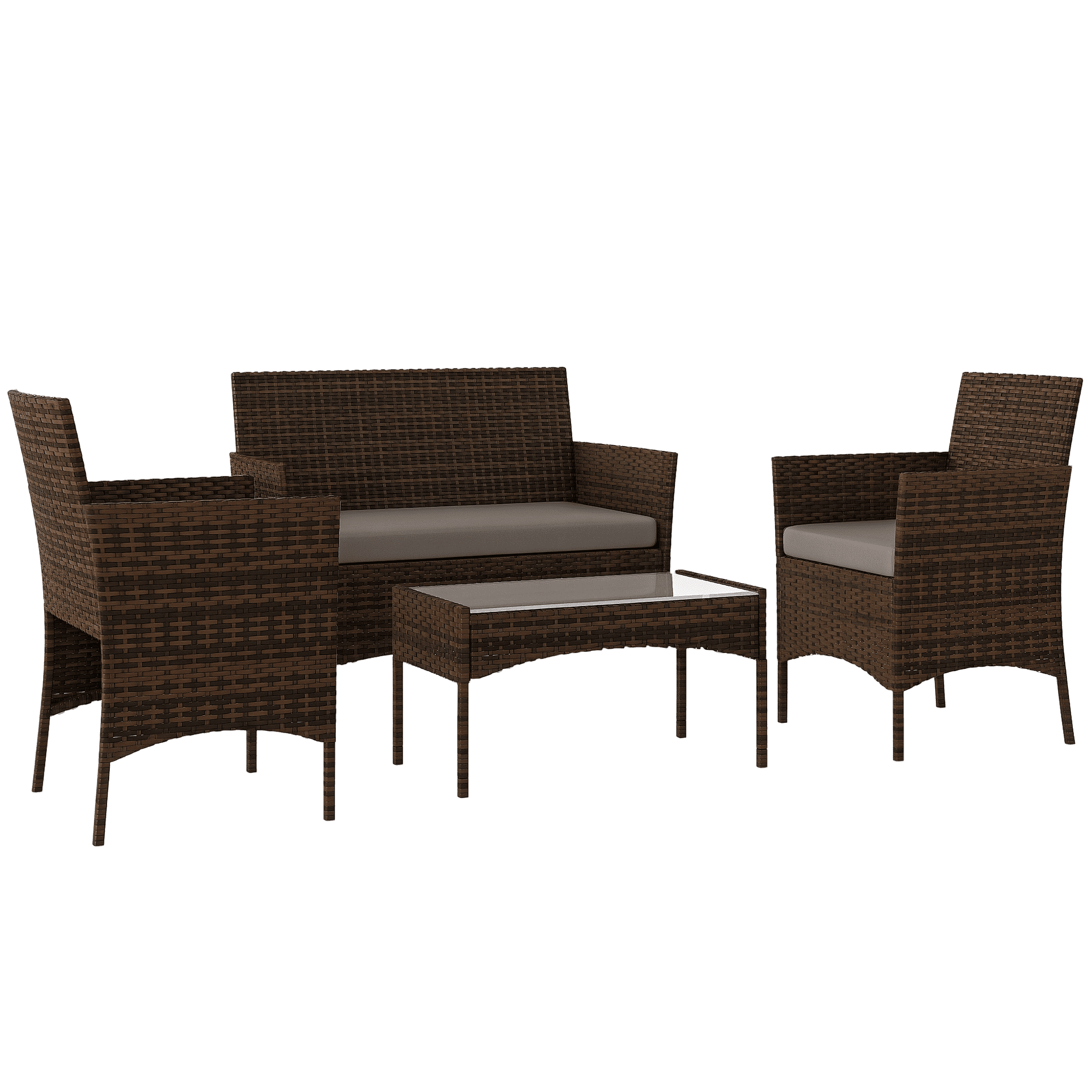 Click here for Outsunny 4 Pieces Wicker Patio Furniture Set With... prices