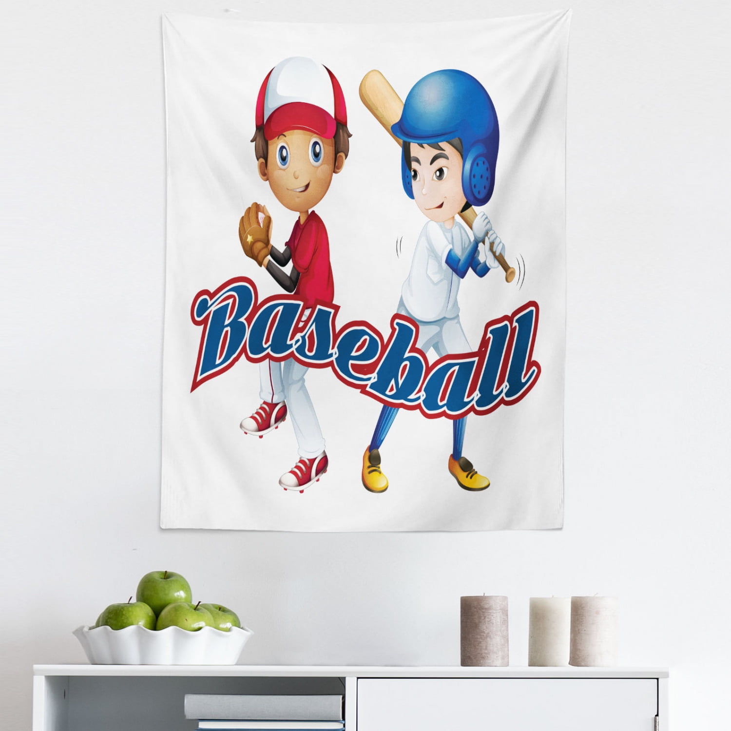 Sports Tapestry, Baseball Player Boys Pitching Champions Winner ...