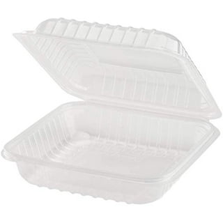 Karat 9'' x 6" Black PP Plastic Hinged Container, 1 compartment - 250 ...