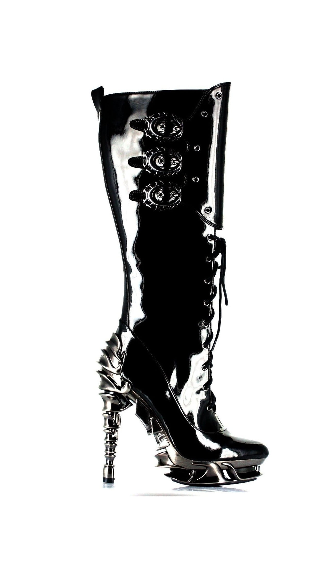 Hades Shoes H-Hyperion Knee high boots with inner zipper 7 / Black ...