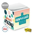 Modern Appreciation Sticky Note Cube / 600 Sheets / 2.75" Motivational ...