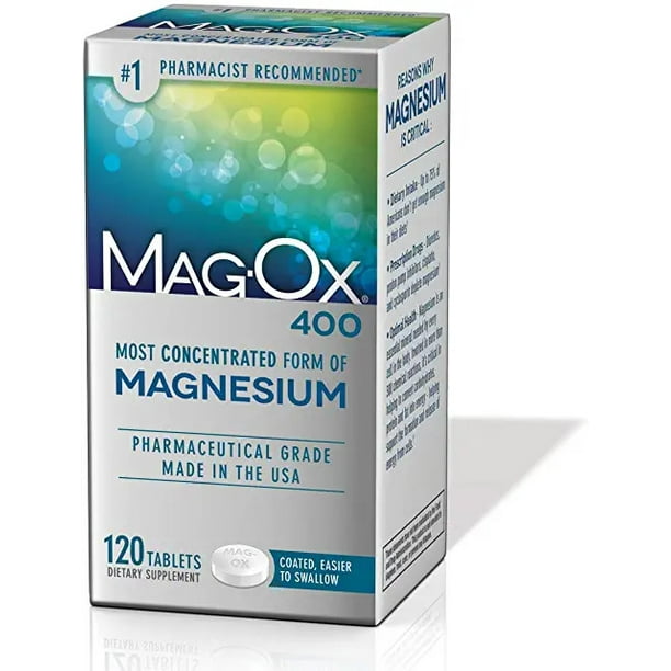 Mag-Ox 400 Magnesium Oxide Dietary Mineral Supplement Tablets 120 count ...