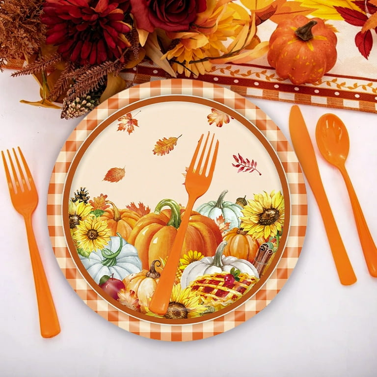 Thanksgiving Themed Paper Plates Packed Party | Party Supplies | New