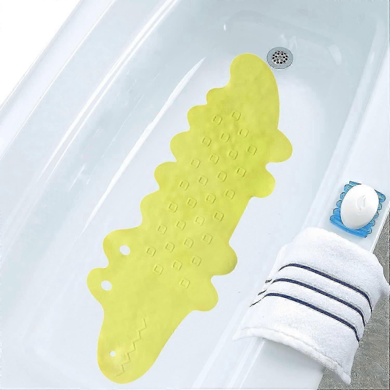 Extra Long Non-Slip TPR Rubber Crocodile Bath Mat in Bath for Babies ...