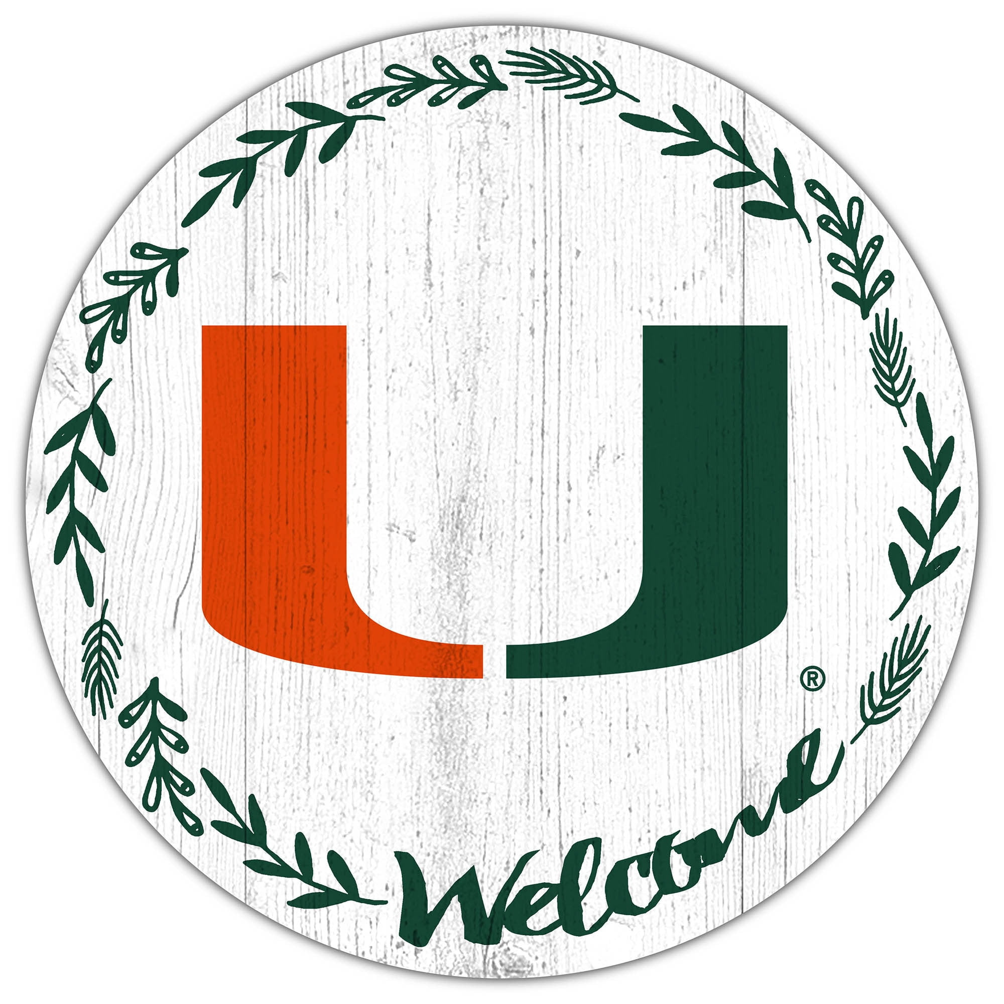 Miami Hurricanes 12" Welcome Circle Sign - Walmart.com - Walmart.com