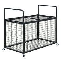 VEVOR Rolling Sports Ball Storage Cart, Lockable Basketball Cage with ...