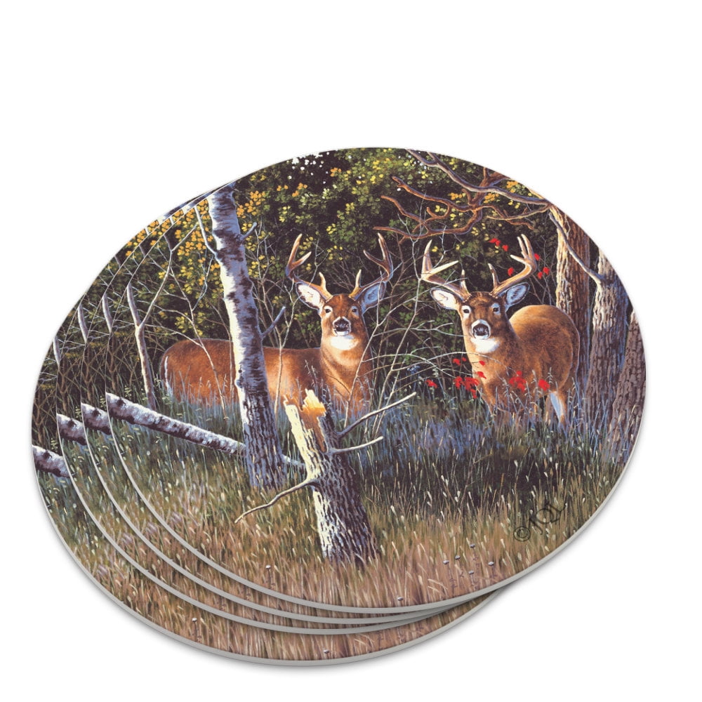 Deer in the Woods Novelty Coaster Set - Walmart.com - Walmart.com