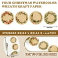 Christmas Kraft Paper Sealing Stickers | 500 Green Berry Wreath Labels ...