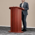 Haooyeah Podium Desk with Storage Shelf, Cable Management Hole, Stable ...