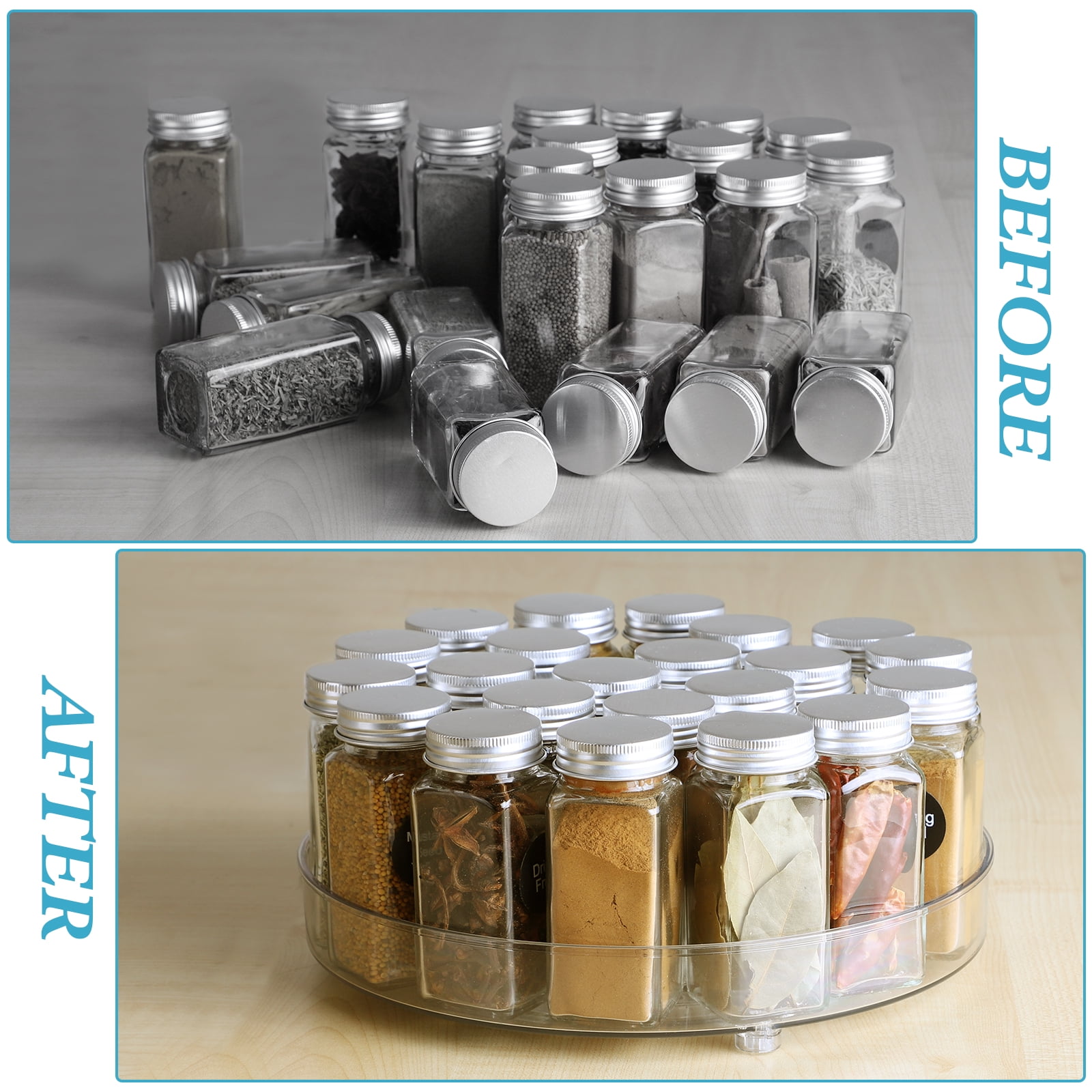 Koovon 2 Pack Lazy Susan Turntable Organizer, Round Plastic Clear ...