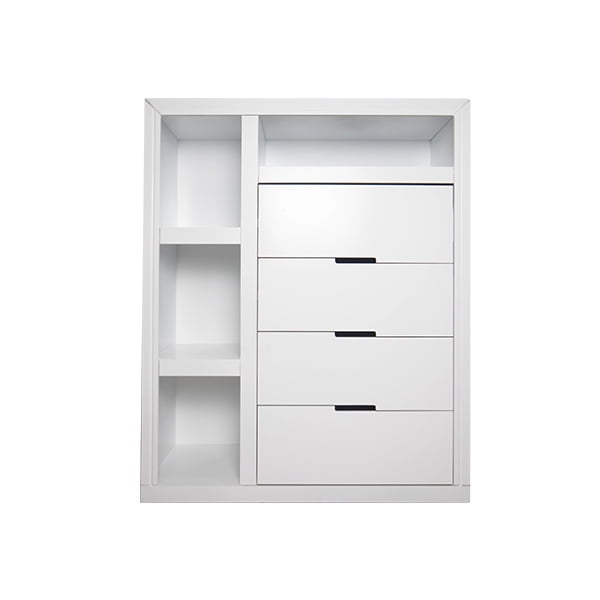 Cajonera mueble recamara 4 cajones jaladeras metalicas jade blanco R21 ...