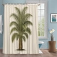 Green Palm Fronds Shower Curtain for Bathroom, Summer Vintage Botanical ...