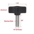 4pcs 1/4"-20 x 3/4" Thumb Screws Stainless Steel with Black Aluminum ...