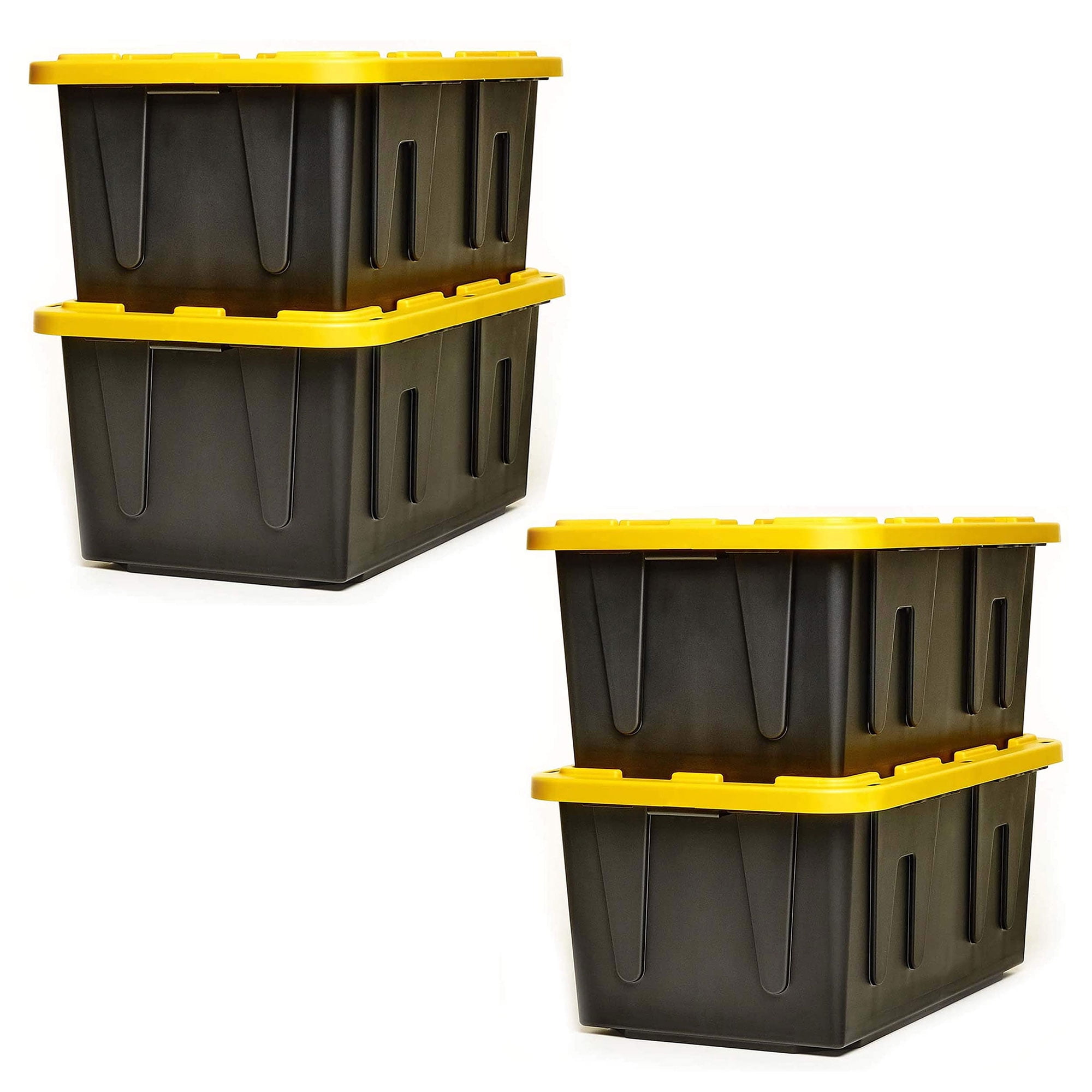 Homz Durabilt Heavy Duty 27 Gallon Plastic Organizer Storage Bin (2 ...