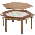 Avocahom Hexagonal Solid Wood Board Game Table for 4-6 Players ...