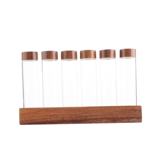 Coffee Bean Tubes Walnut Wood Stand Multi Use Dosing Coffee Bean ...