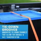 HART 12 Gallon Latching Plastic Storage Bin Container, Black with Blue ...