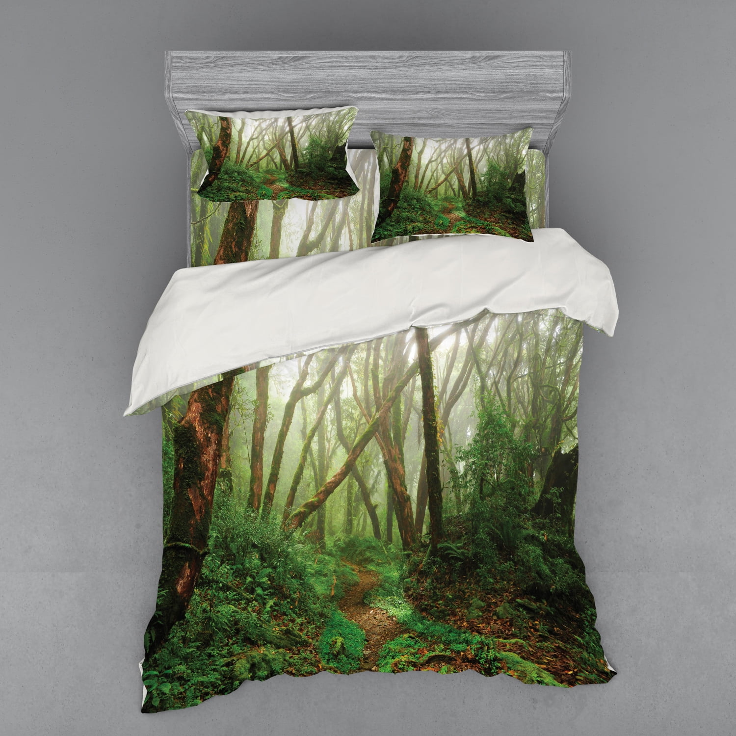 Ambesonne Tropical Bedding Set 4 Pcs, Exotic Jungle Forest, Queen ...