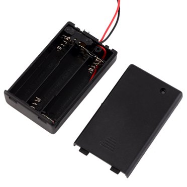 2x 3-AA Slots Battery Spring Clip Holder Case Plastic Storage Box Flat ...