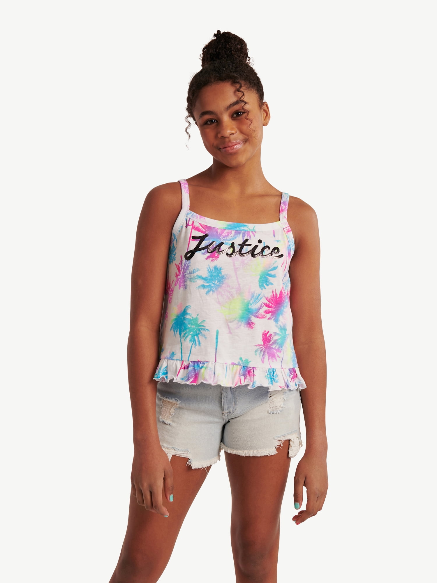 Justice Girl's Peplum Cami Tank, Sizes XS-XLP - Walmart.com