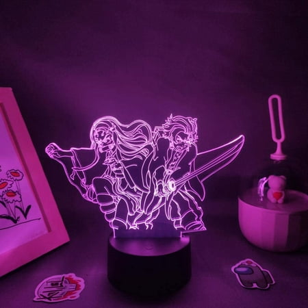 3D led Illusion lamp Demon Slayer Anime Figure Kamado Tanjiro Nezuko 3D ...