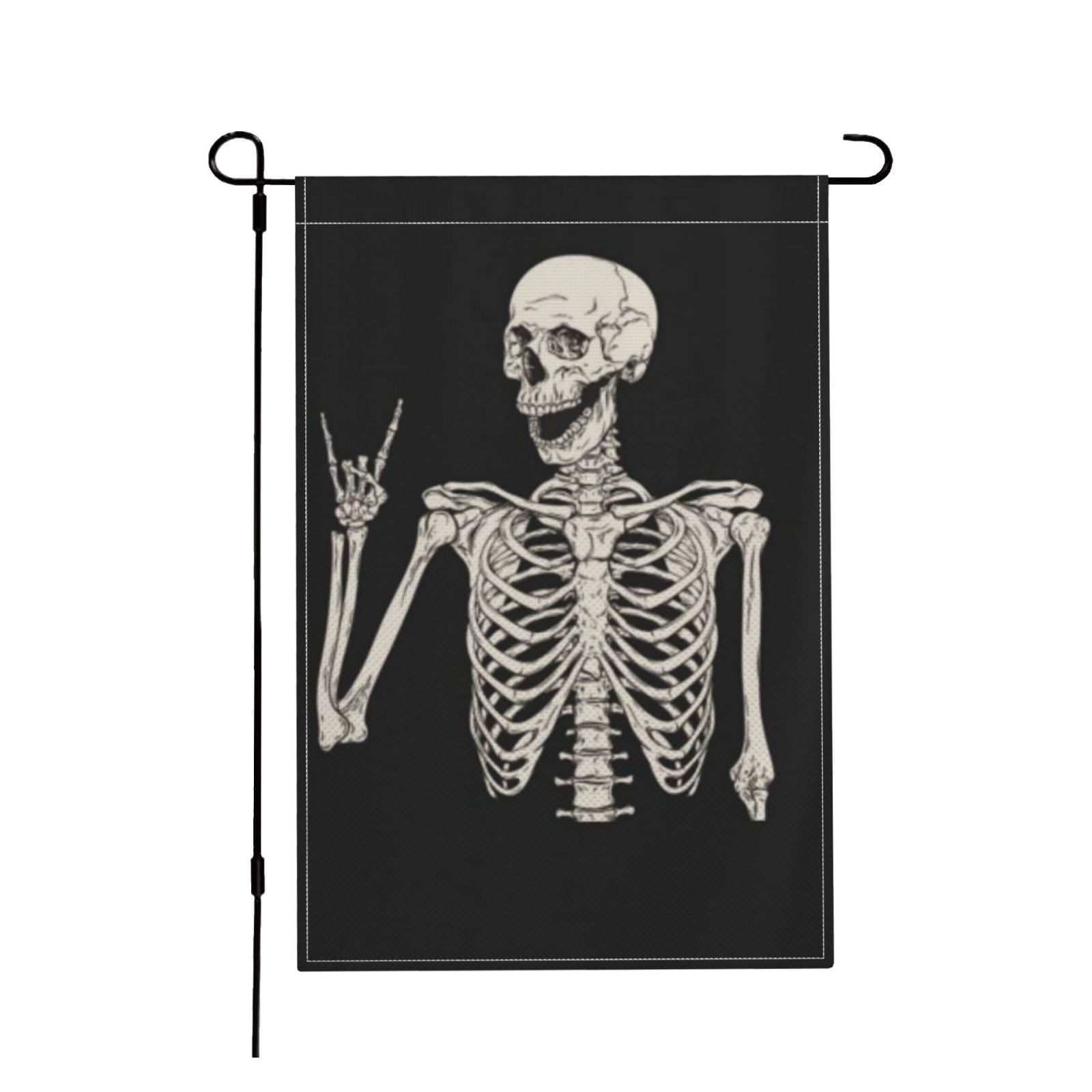 Skeleton Skull Boho Hippie Garden Flags Double Sided Welcome House Flag ...