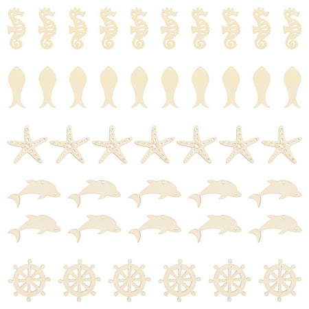 50 Pcs Morceaux de Bois Inachevés Bricolage Graffiti Copeaux de Bois de ...