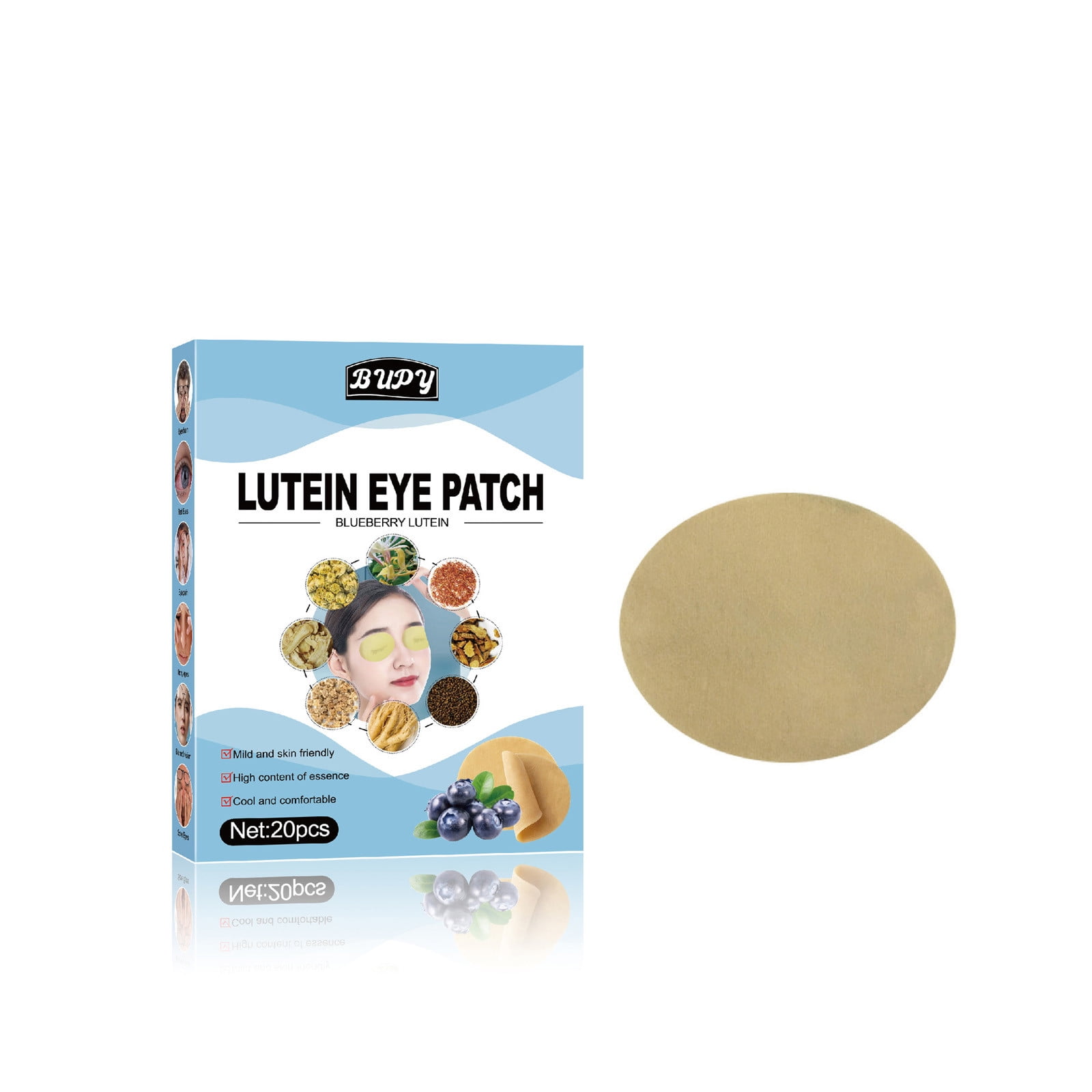 Fcbaudy Blueberry Lutein Eye Patch Relieves Eye Fatigue And Dryness Non-Woven Cold Compress Eye Patch Eye Mask Eye Patch 20pcs Eye Patch 4.9×0.8×3.6 I