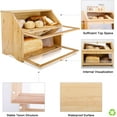 HOMEKOKO Rustic Wood Countertop Double Layer Large Bread Box, Large ...