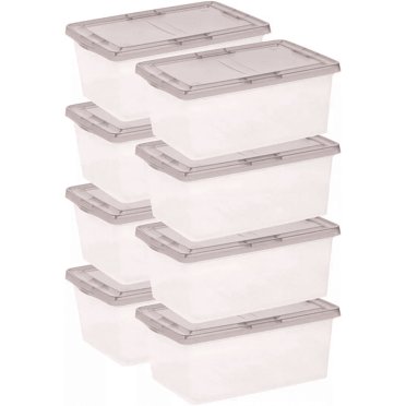 Citylife 44 Qt. Clear See-thru XLarge Big Plastic Storage Bins, Long ...