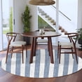 Blue Stripes 5' Round Rug for Dining Table for 4 People Under Table ...
