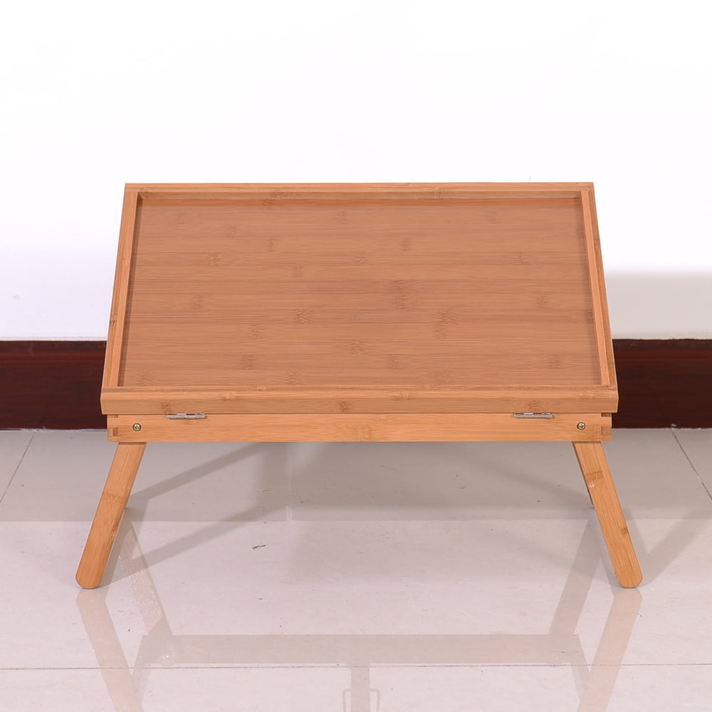 Veryke Bamboo Lap Desk, Adjustable Bed Tray with Tilting Top - Wood ...