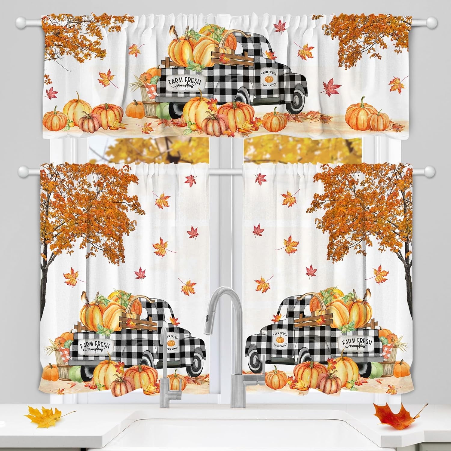 Click here for Feisina Fall Kitchen Curtains  Fall Decor For Home... prices