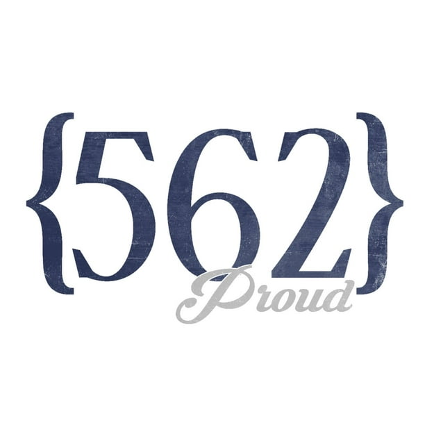 Long Beach, California, 562 Area Code (Blue) (24x36 Giclee Gallery Art ...