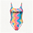 Cosatop Tie-Dye Gradient One-Piece Swimwear for Women, Pink Blue Yellow ...