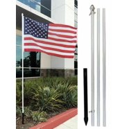 EZ-Pole Classic 17 ft. Sectional Flagpole Kit with Rope, Pulley, Ground ...