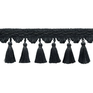 2" (5cm) Chainette Fringe Trim # CF02,, Pure Black #K9 (Jet Black) 11 ...