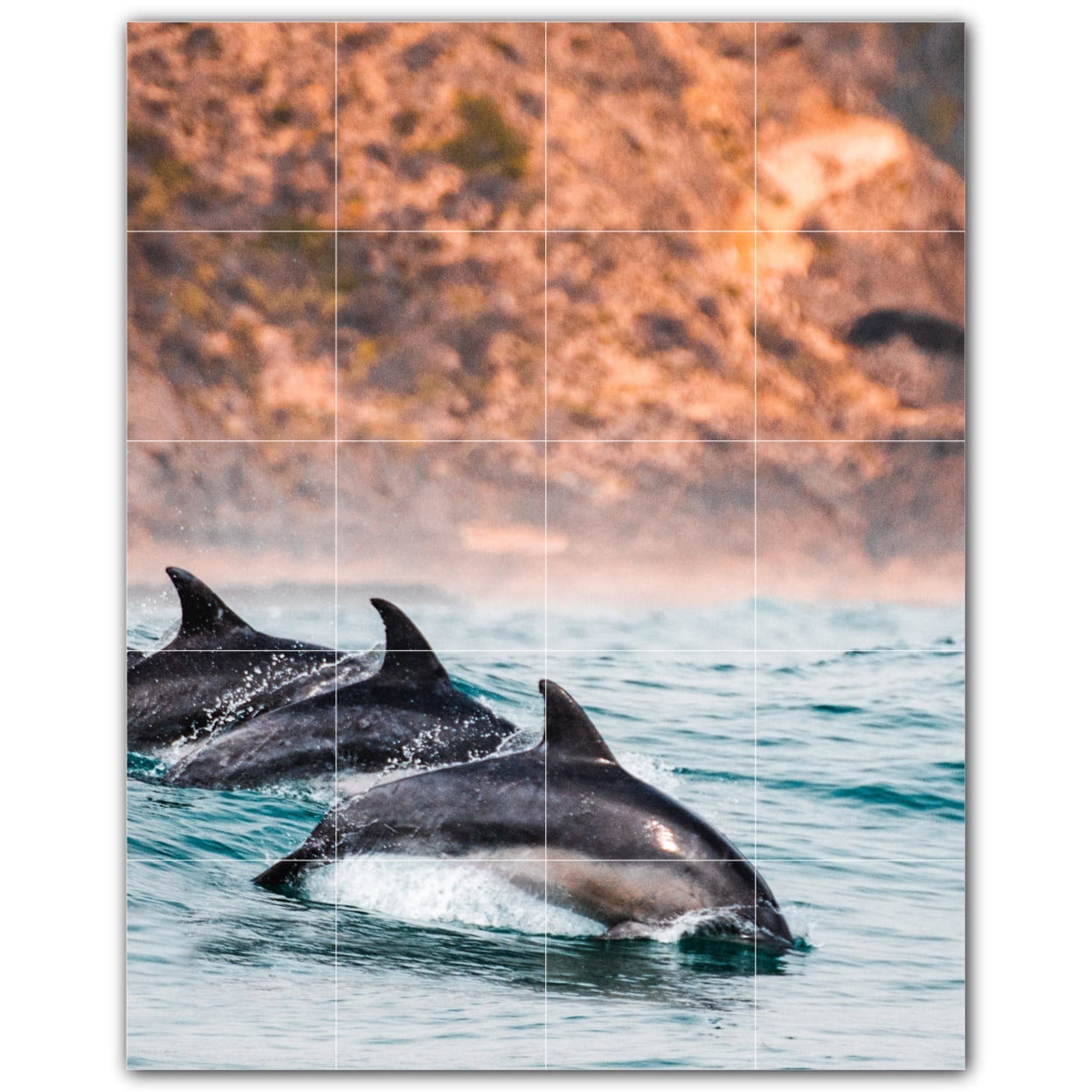 Picture-Tiles.com: Dolphin Ceramic Tile Wall Mural WAL500529-45M. 24"W ...